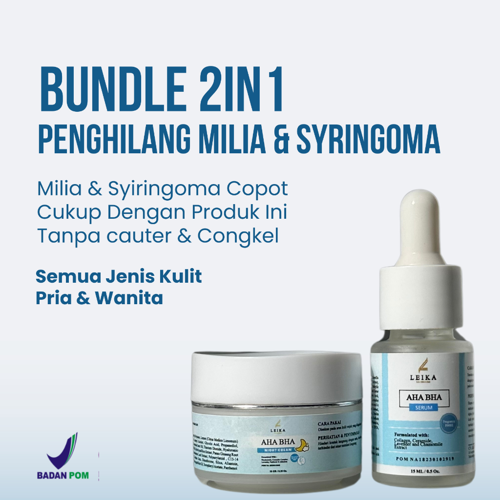 MATA 2in1 AHA BHA Night Cream & Serum Leika Skincare Permanent Milia ...