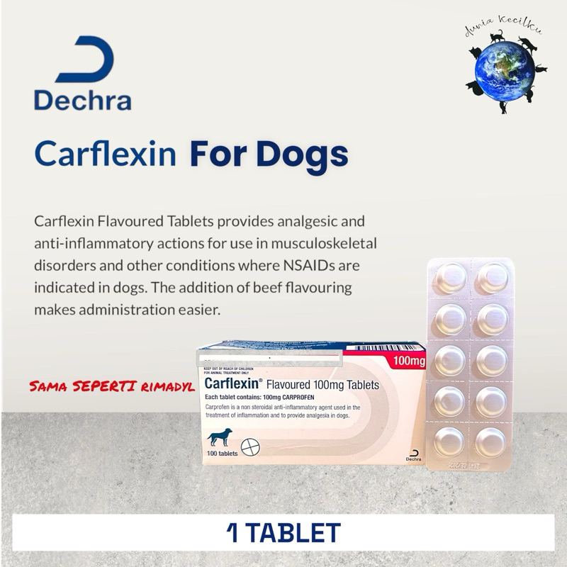 Dechra Carflexin 100 MG Flavored - For Dogs Anti-Inflammatory / Anti ...