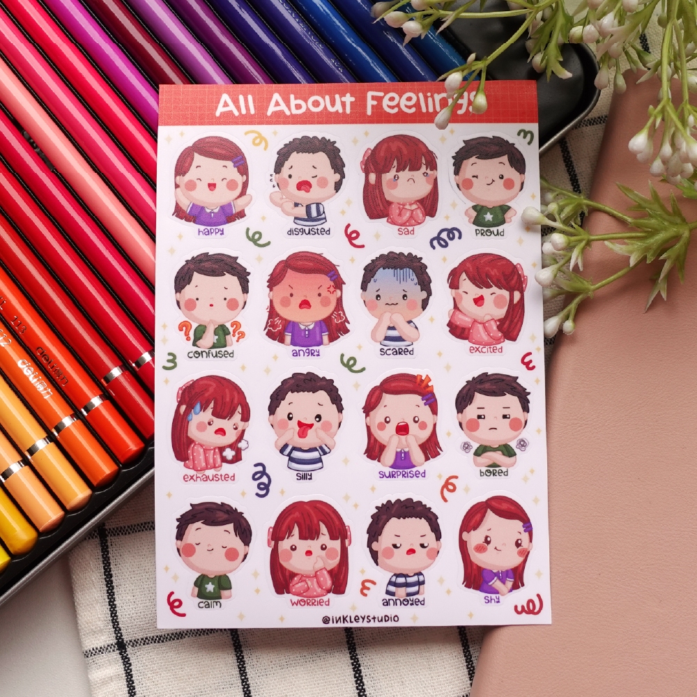 All About Feelings Sticker Sheet | Waterproof Waterproof Waterproof ...