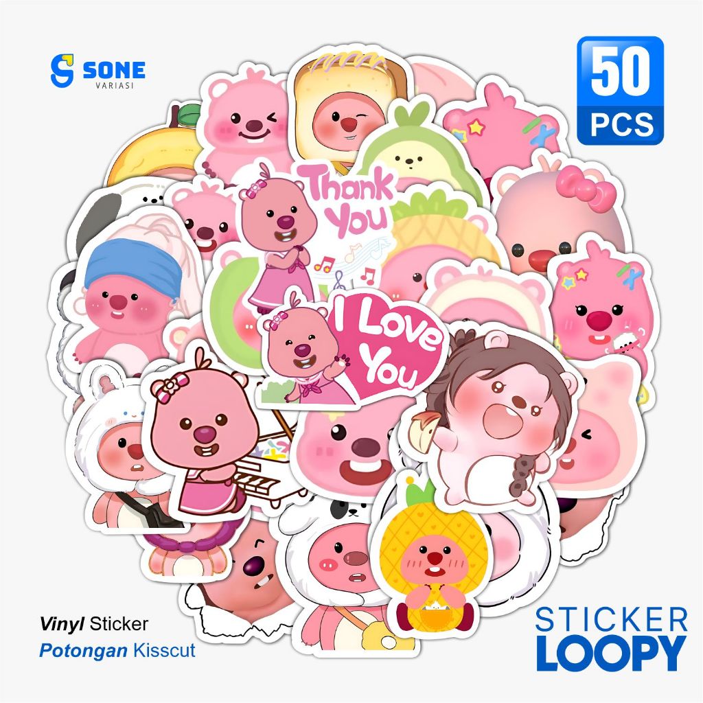 Sticker Pack Loopy Aesthetic Paper Vinyl Waterproof Decoration Sticker ...