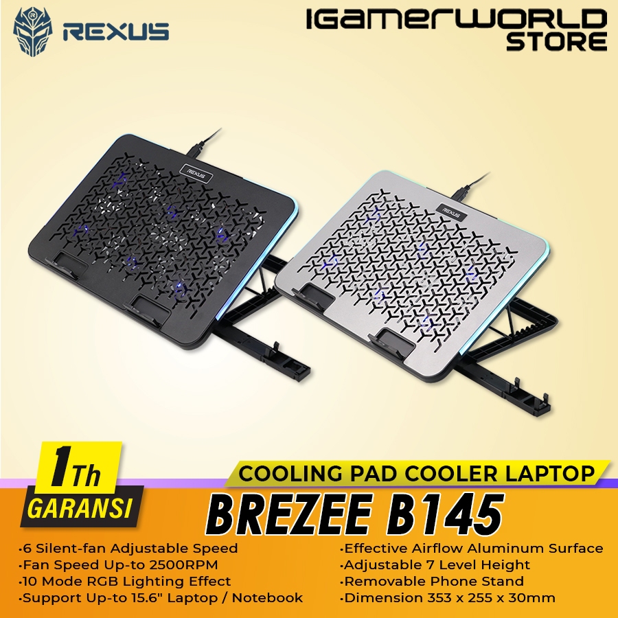 Rexus Breeze B145 Adjustable Coolingpad RGB Cooler Laptop Cooling pad | Shopee Singapore