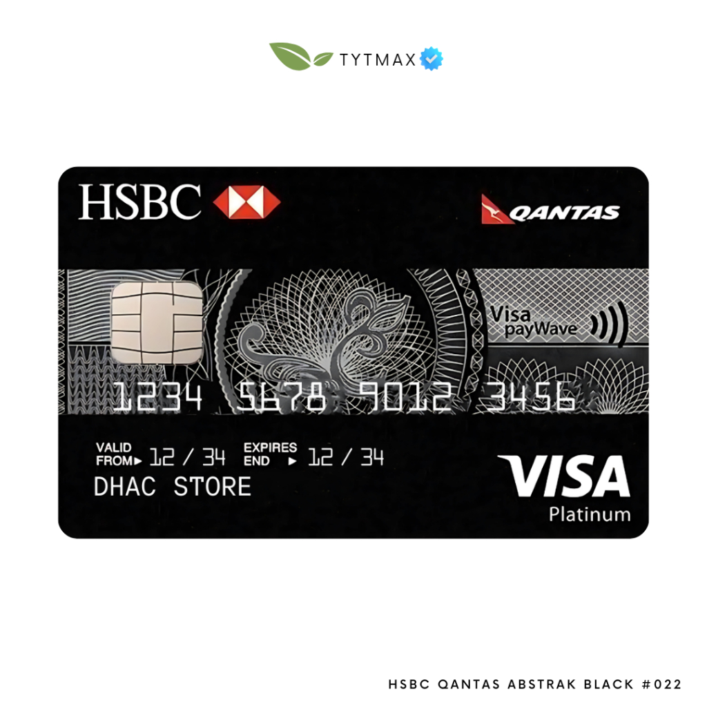 HSBC Qantas abstract black 022 / Dummy Credit Card / Fake Premium ID ...