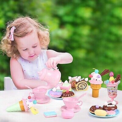 Food DESSERT SET (Coffee Cafe Donut Snack Cake Slice Pretend Play Role ...