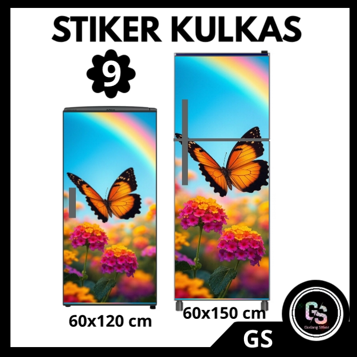 GDS BUTTERFLY MOTIF REFRIGERATOR STICKER 1 DOOR 2 DOOR VINYL ...