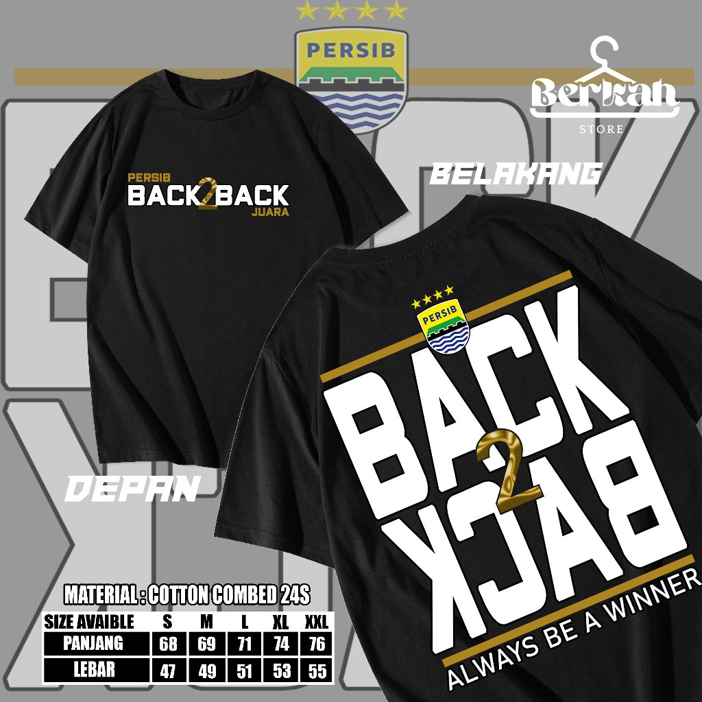 Persib Back2Back T-shirt Champion 2024–2025 | Material 30s | Official ...