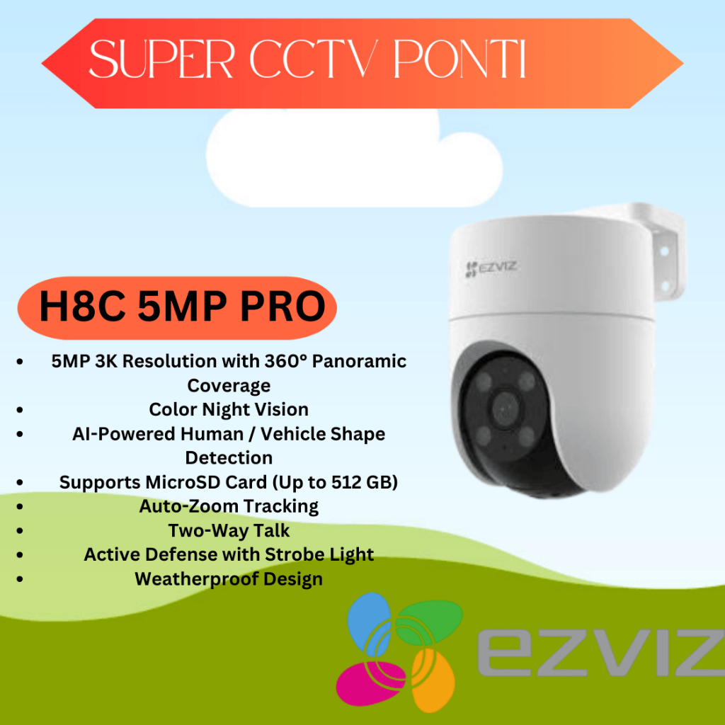 EZVIZ H8C 5MP PRO OUTDOOR WIFI IP CAM | Shopee Singapore