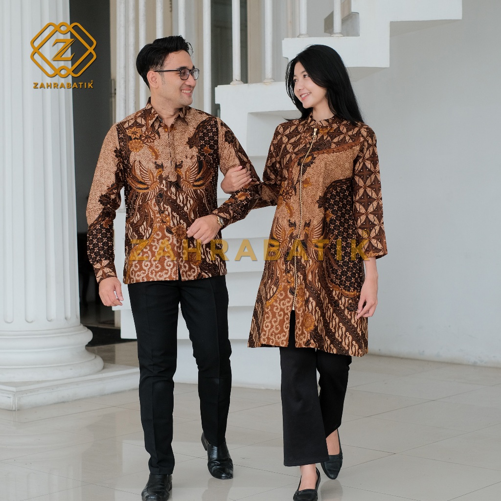 Batik Couple - Batik Tunic Women's Batik - Long Sleeve Men's Batik ...