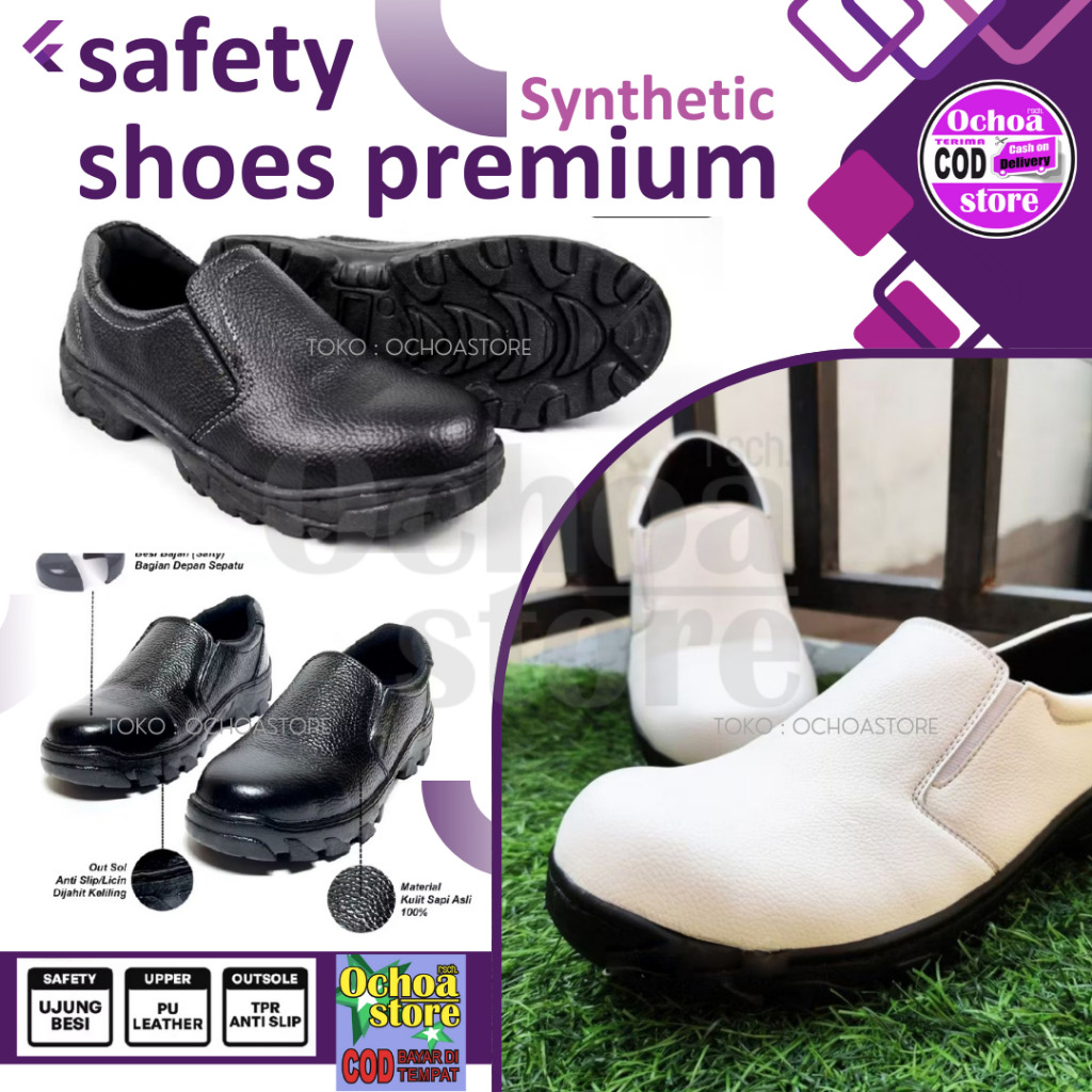 King Skn Slip On Safety Shoes Steel Toe Anti Slip Non Slip Work Hotel ...