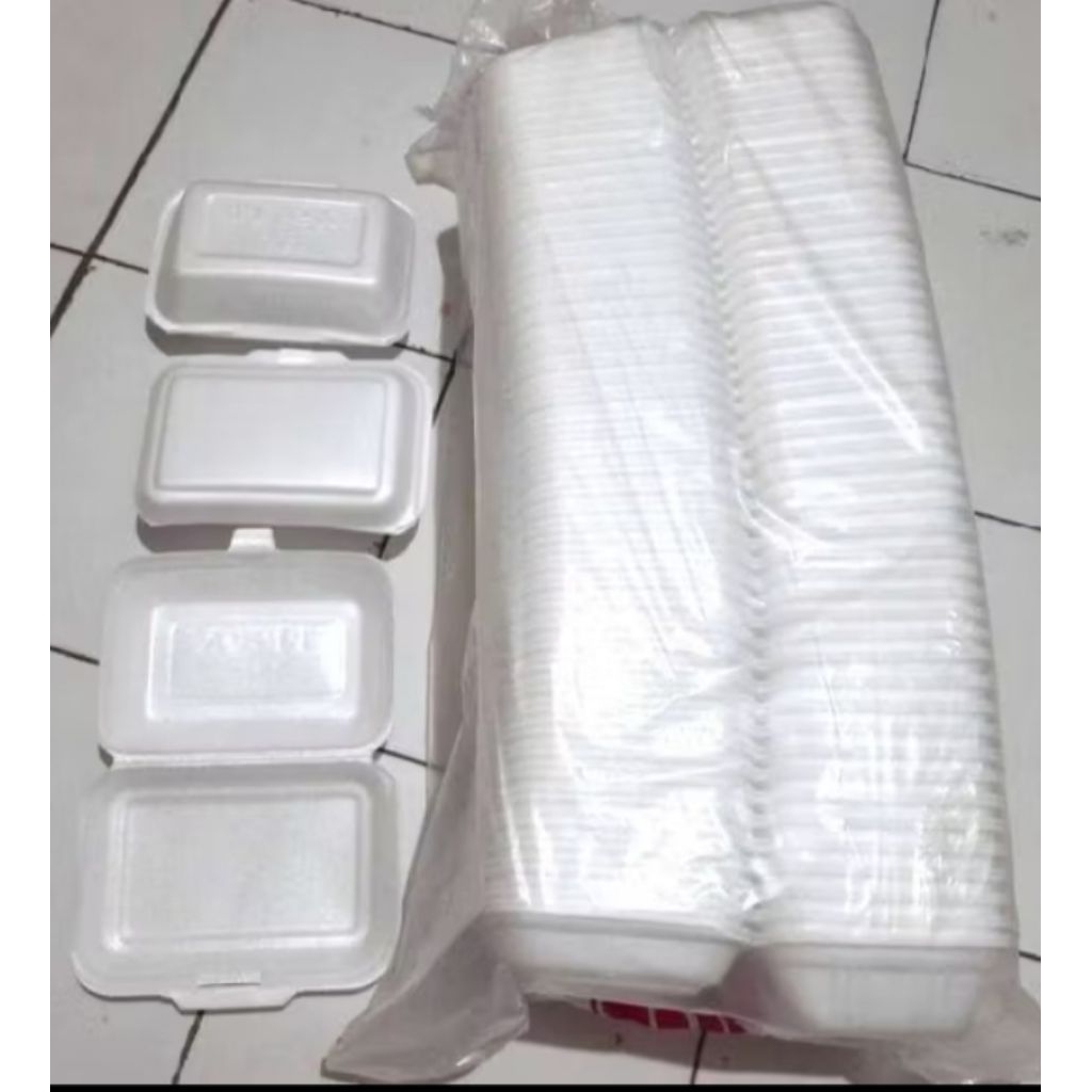 Styrofoam L02 long box/ porridge box/ chicken noodles 1 SLOP (100pcs ...