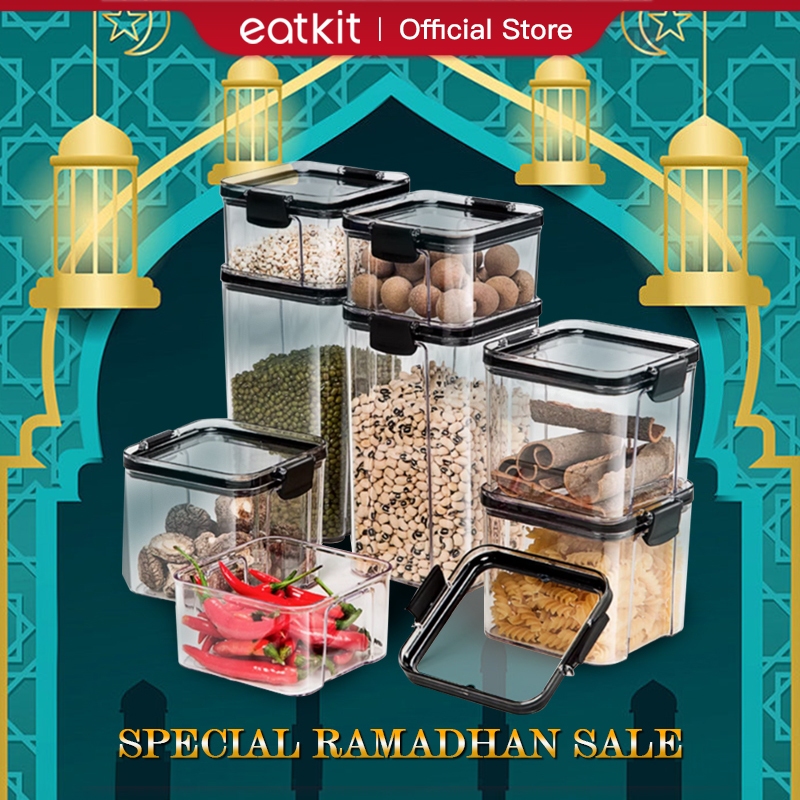 Airtight Acrylic Jar Eatkit | Aesthetic Eid Jar | Transparent Spice Jar ...
