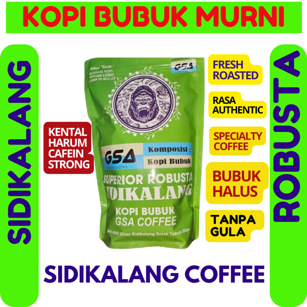 HITAM Robusta Coffee 1Kg 1 Kg 500gr Sidikalang Medan Pure Black Powder ...