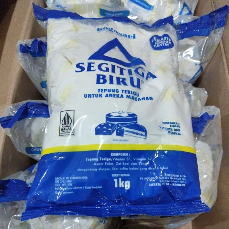 Blue triangle bogasari wheat flour 1 kg | Shopee Singapore