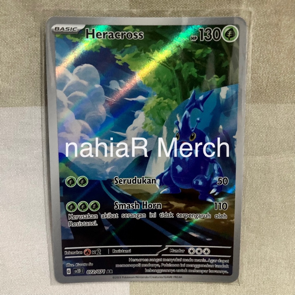 Pokemon TCG Indonesia Heracross sv2D 072/071 AR Land Eruption | Shopee Singapore