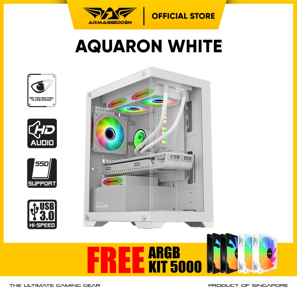 Armaggeddon Aquaron M-ATX Gaming Case with Front Panel and Side Panel ...