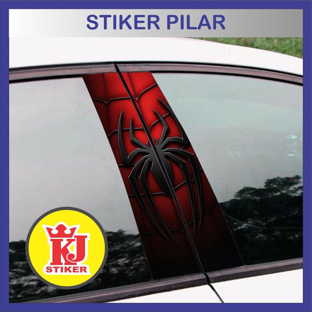 Kj STICKER CAR DOOR PILLAR STICKER ONE SET RIGHT LEFT SPIDERMAN THEME ...