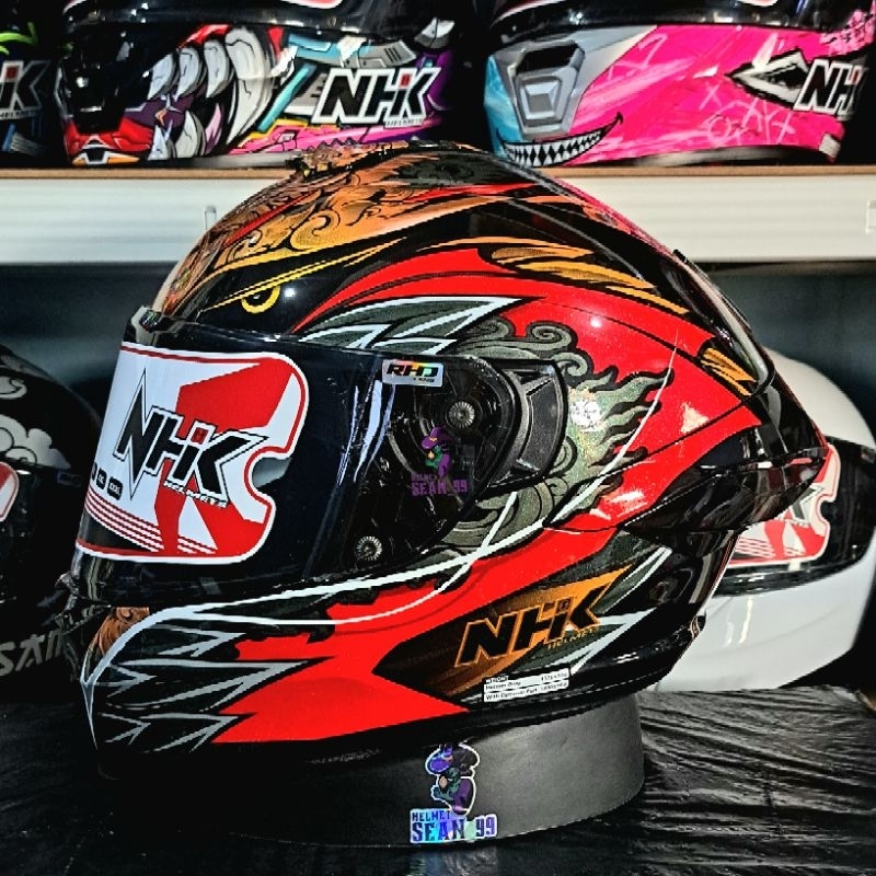 Nhk MARK HELMET 1 GP BALINE GARUDA VISOR RHD LENS LIGHT SMOKE FULL FACE ORIGINAL SNI | Shopee ...