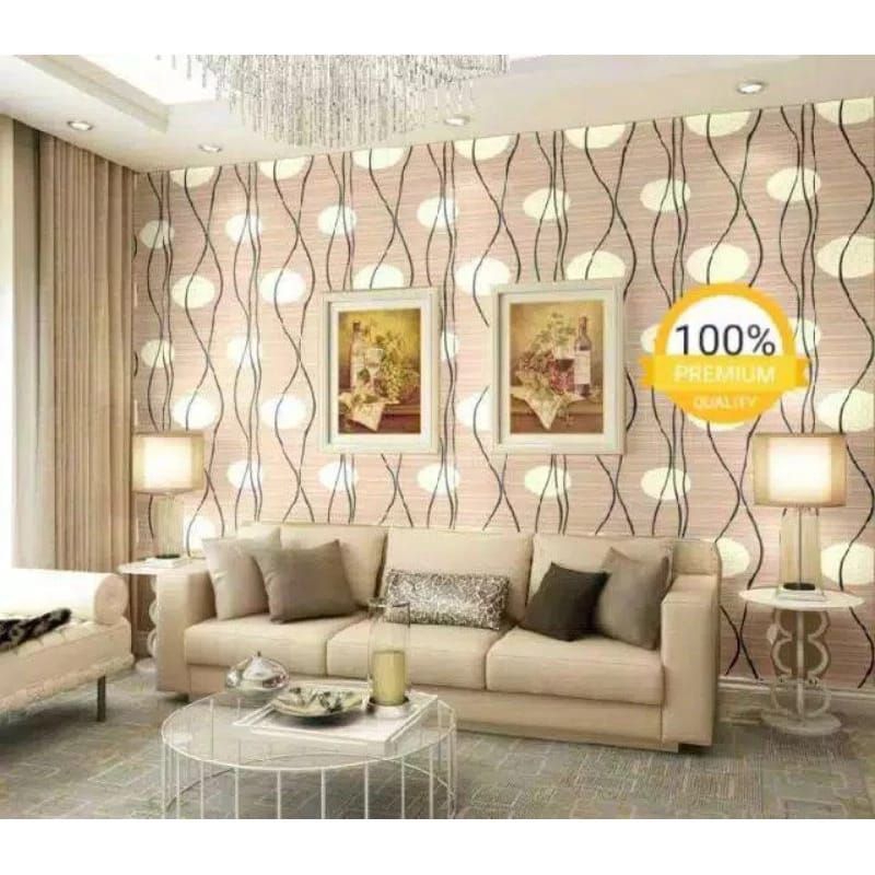 M2M Wallpaper 8-10M Brown Wave Motif Wall Wallpaper Aesthetic Wall ...