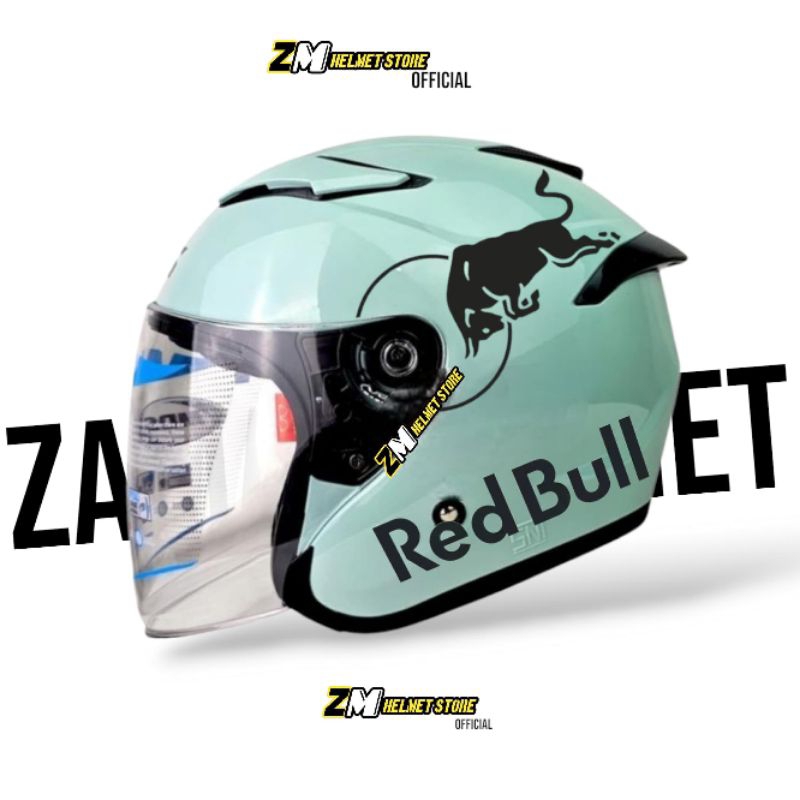 Mds VOLTUS Sage green helmet with Redbull Motif | Sni Half Face ...