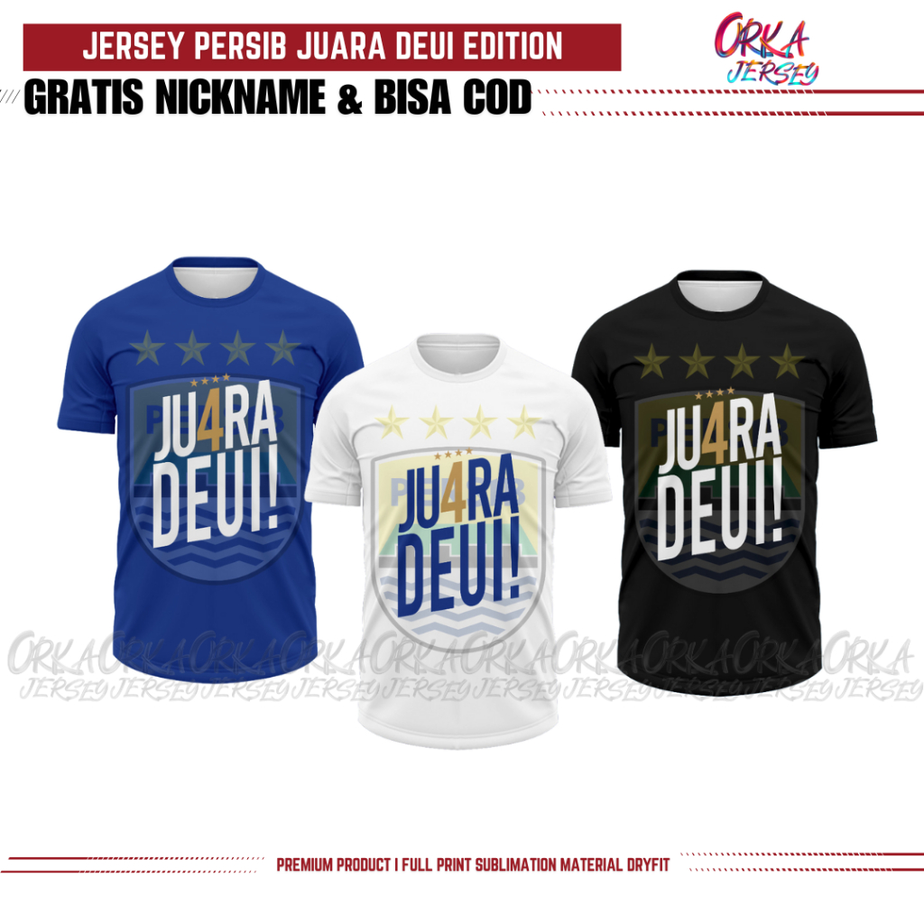 Persib Bandung Champion Deui Casual Jersey Latest Edition 2025 Full ...