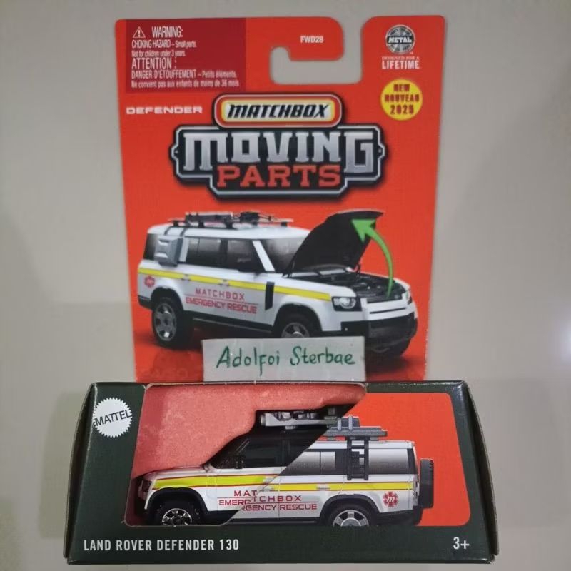 Matchbox moving parts land rover defender 130 emergency rescue open ...