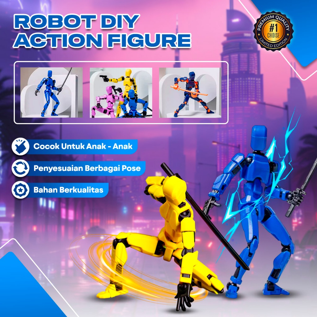 RALALI DIY 3D Printed Action Figure Assembled Robot Toys – 3D Movable ...