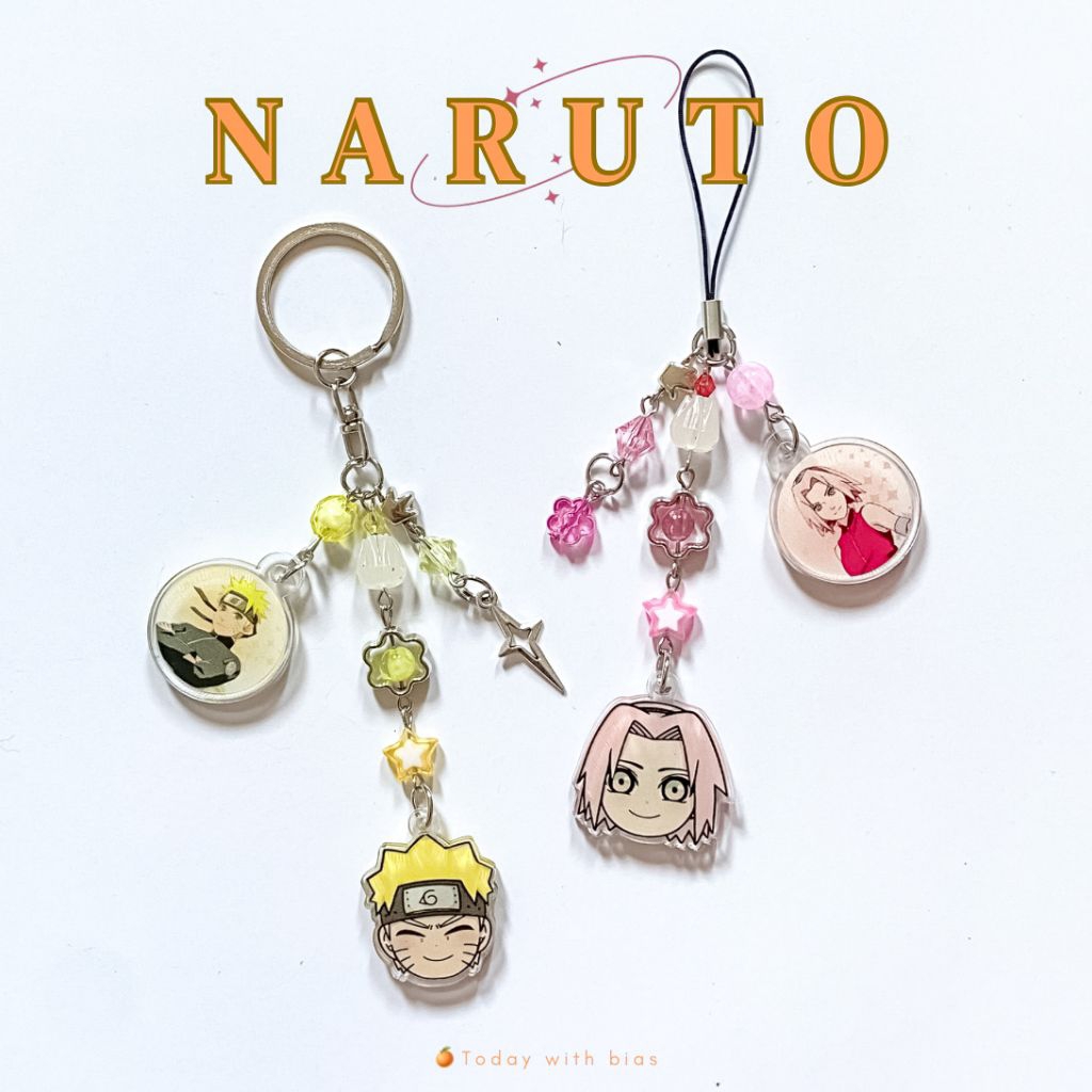 HP GANTUNGAN Naruto - Keychain Phone strap | Anime charm bead key ...