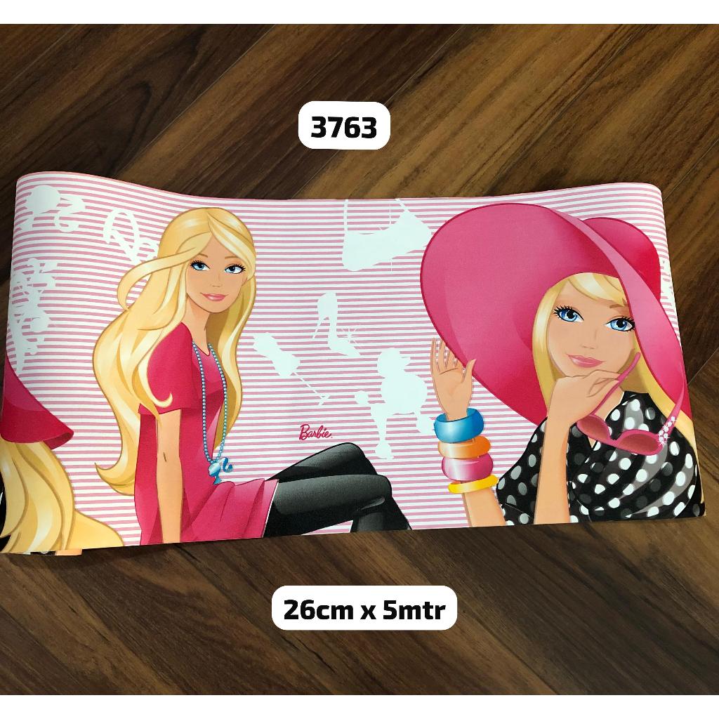 Cute Pink Morif Barbie Border List Wall Wallpaper | Shopee Singapore
