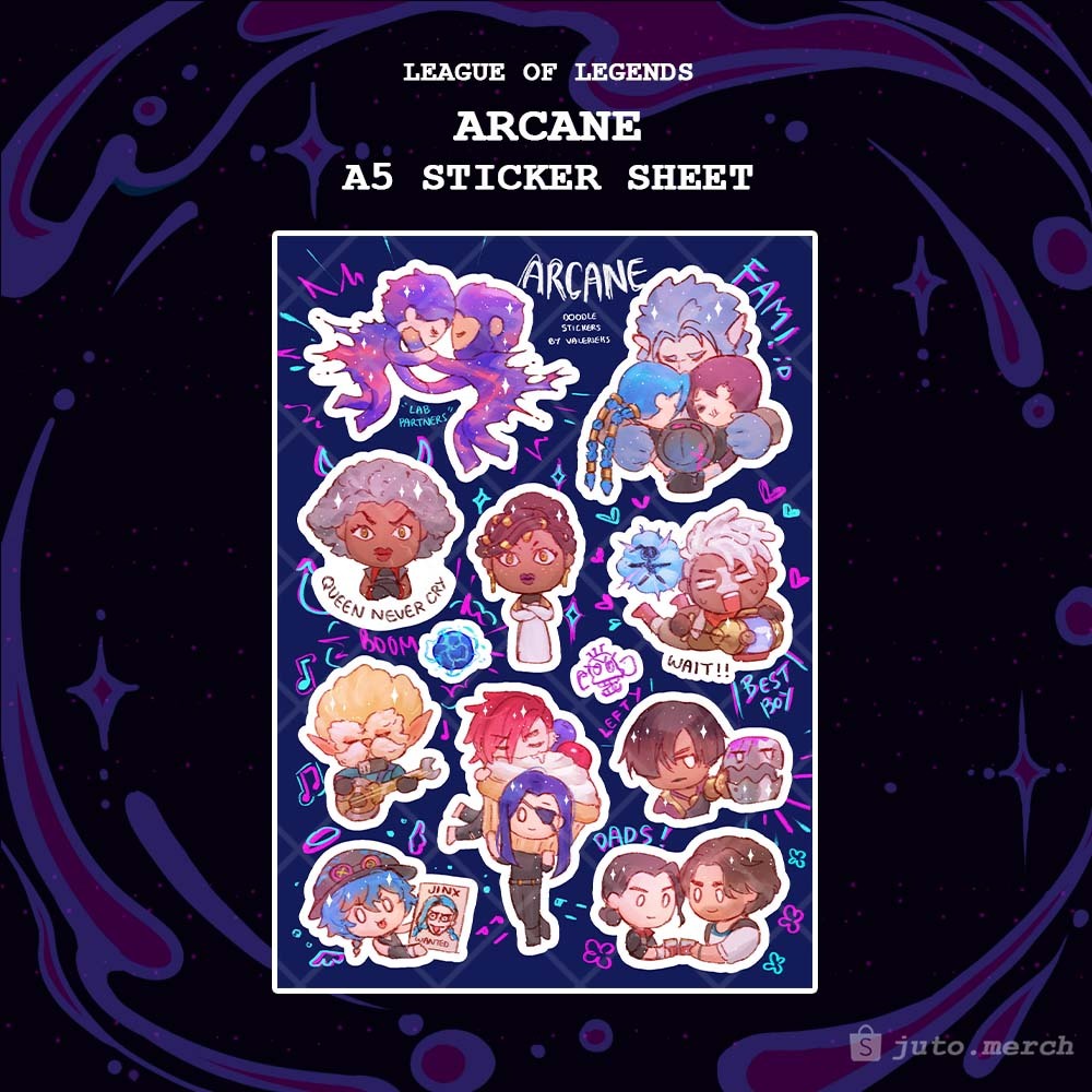 ARCANE A5 STICKER SHEET (LEAGUE OF LEGENDS FAN MERCH) | Shopee Singapore