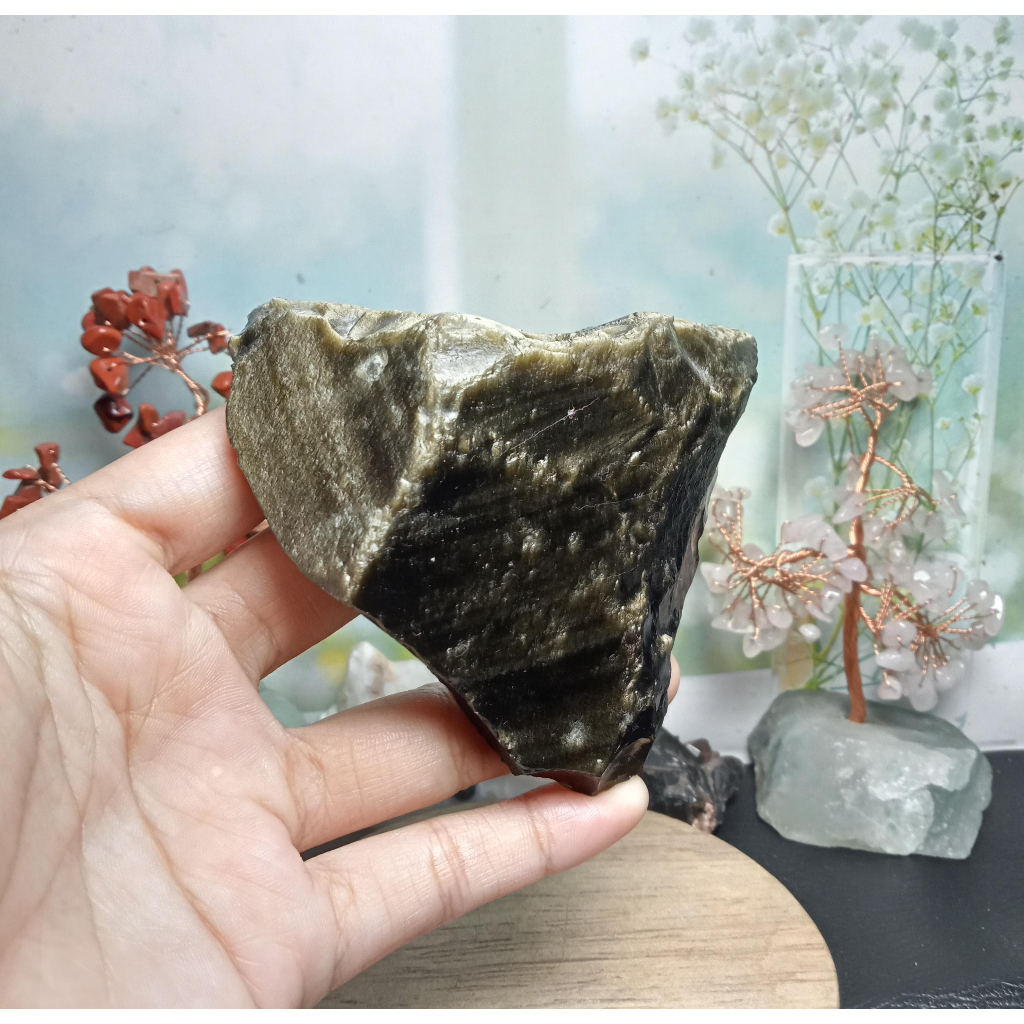 Natural Gold Sheen Black Obsidian Rough / Raw Stone (2) | Shopee Singapore