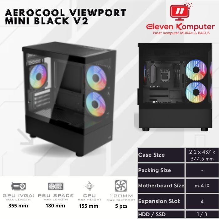 Aerocool Viewport Mini V2 PC Case (mATX) | Shopee Singapore