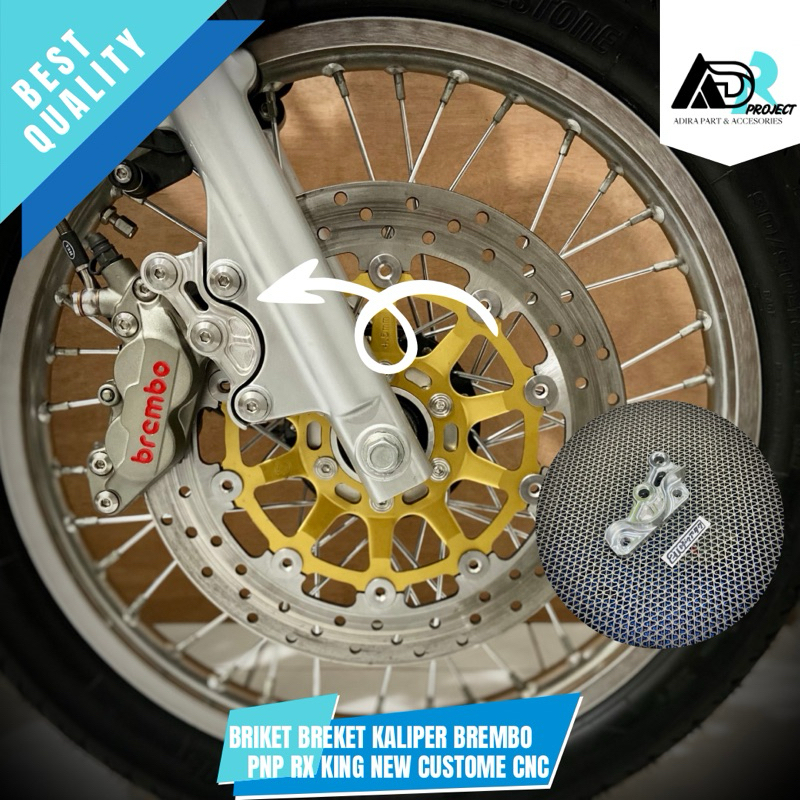 Brembo 4P CALIPER BRACKET KYTACO 4P PNP SHOCK RX KING NEW DISK 300MM ...