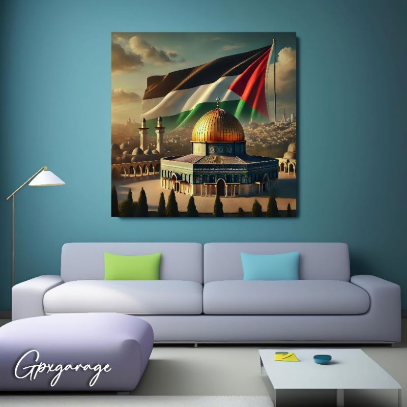 HIASAN DINDING Palestine flag wall decoration and Al-aqsa Mosque ...