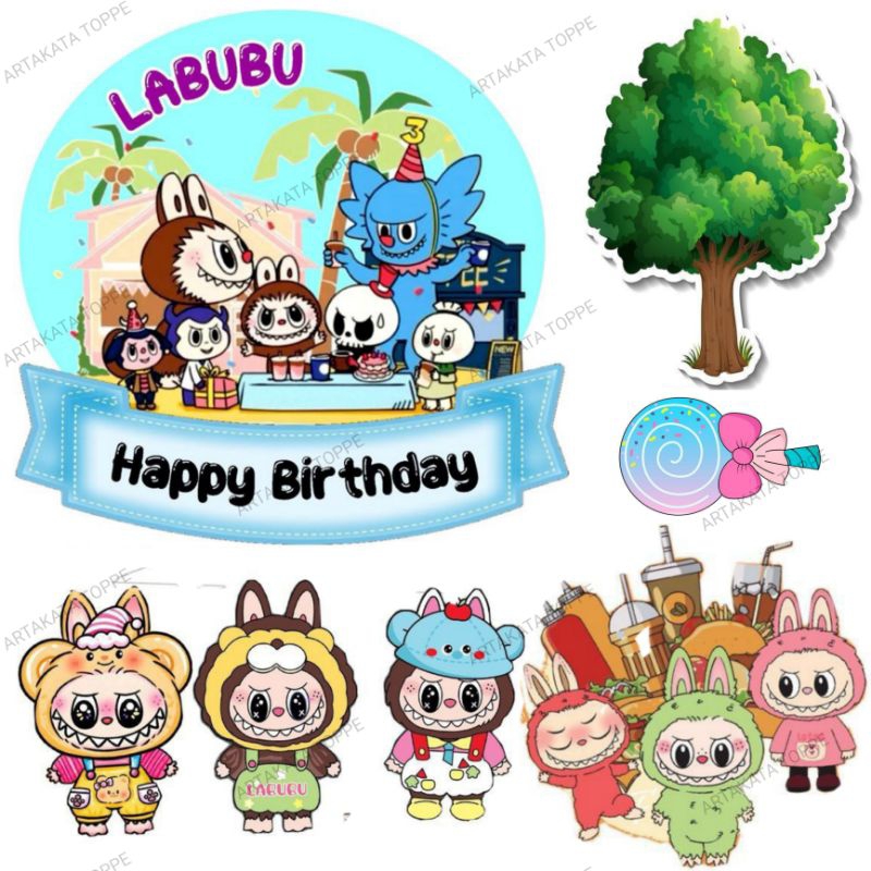 Labubu FULLSTICK BIRTHDAY CAKE TOPPER | Shopee Singapore
