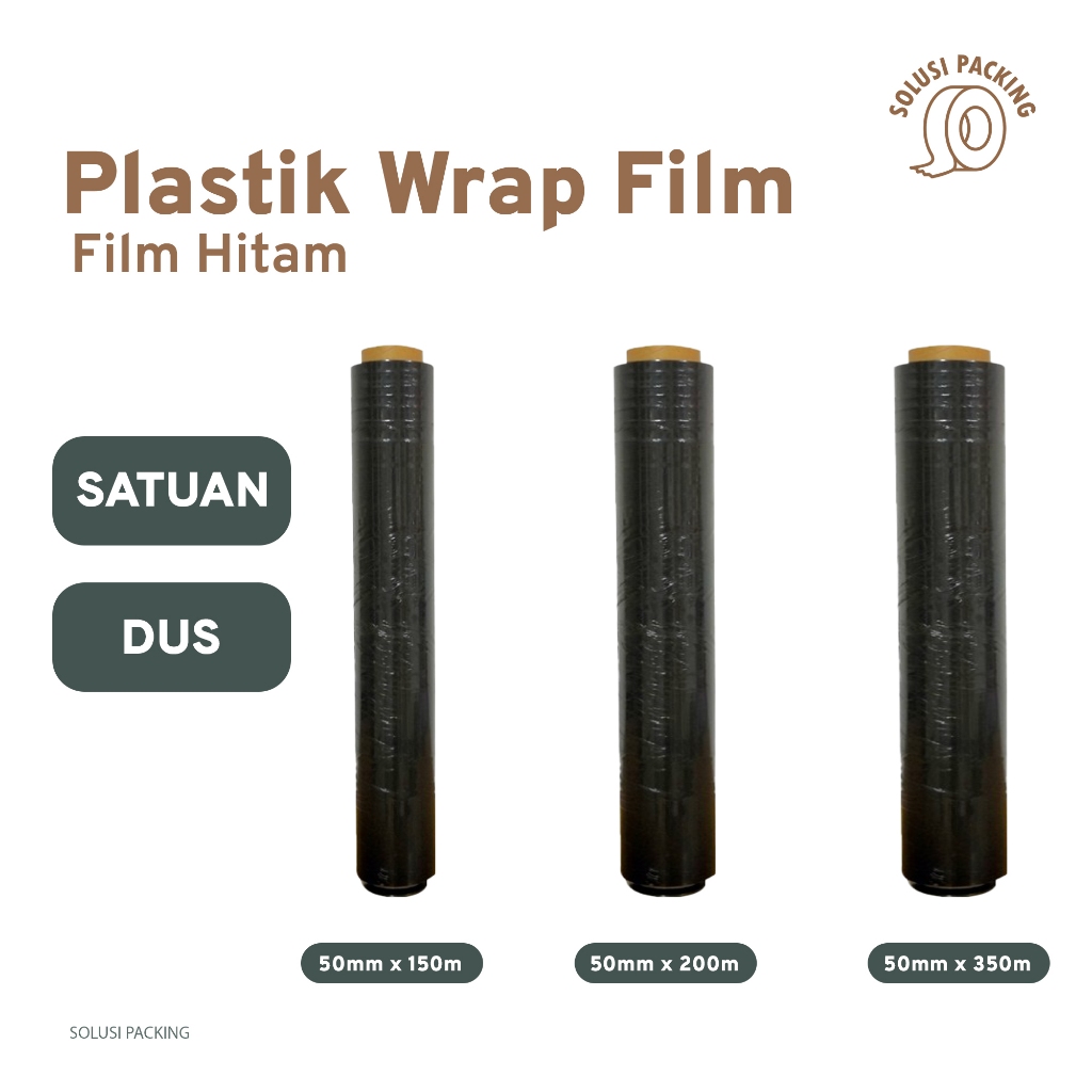 Plastic Wrap Stretch Film Black - Width 50Cm Length 150m / 200m / 350m | PACKING SOLUTION ...