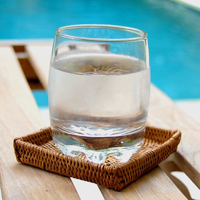 Marore rectangular woven rattan cup coaster typical of Bali cafe gift ...