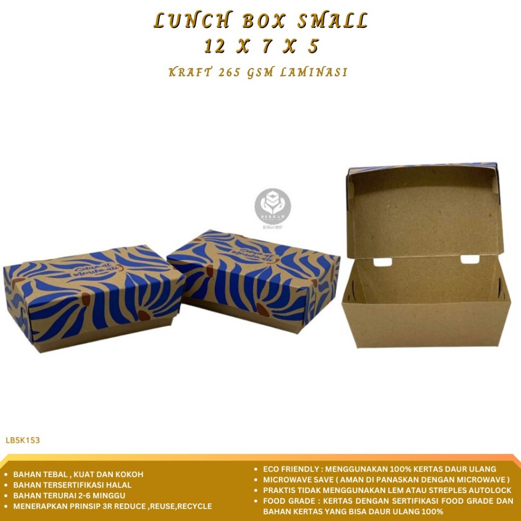 Paper Lunch Box Small Lamination 265 Gsm Lunch Box S (LB5K153) | Shopee ...