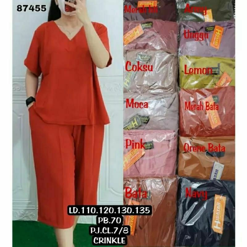 Simple Plain Women's Set Crinkle Material ll short one set (andin suit ...
