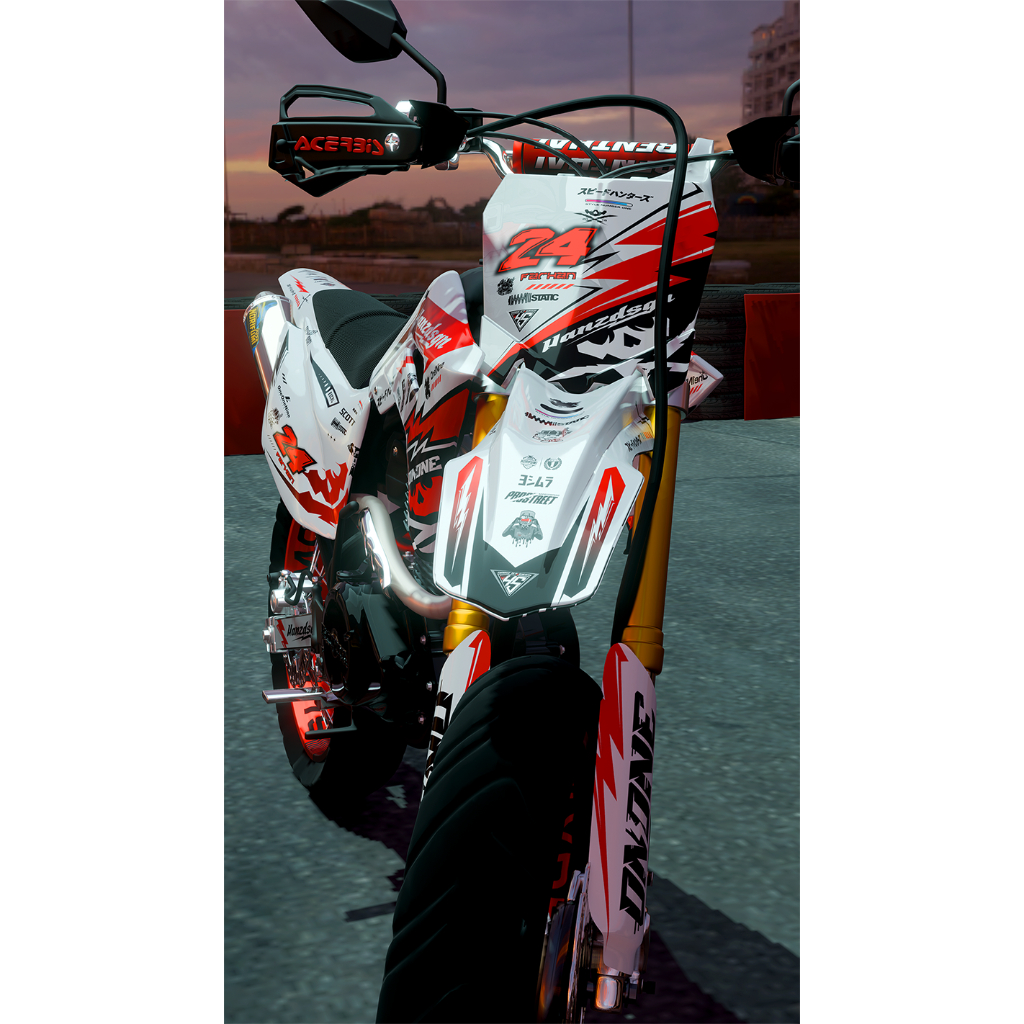 MERAH HITAM PUTIH Decal CRF 150L Fullbody RED WHITE BLACK (FULL CUSTOM ...