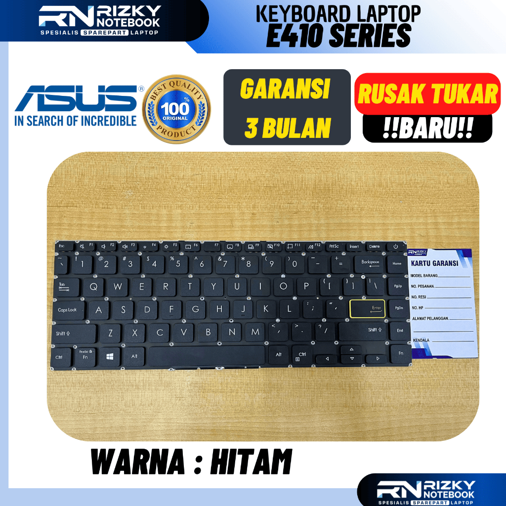 HITAM Asus Vivobook E410 E410kao E410m E410ma E410mao Laptop Keyboard - Plain Black | Shopee ...