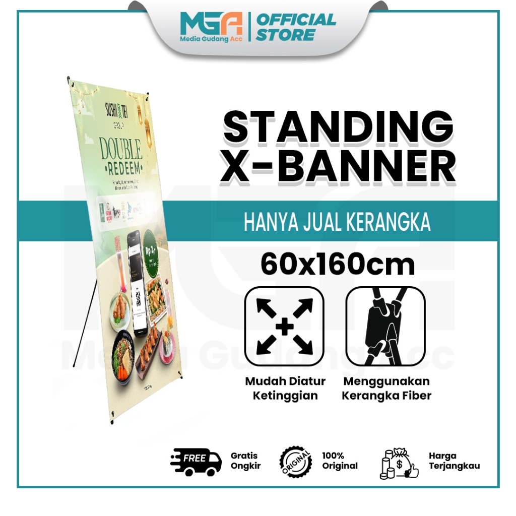 X Banner / Tripod Stand Banner / Poster Standing Banner Frame 60x160 cm ...