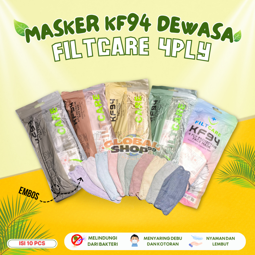KF94 Mask FILTCARE KOREAN PACK 4 PLY Black White Grey Mix Colorful ...