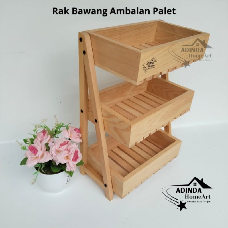 KAYU New Design Pallet Shelf Onion Rack || Full Oven Pine Wood Onion ...