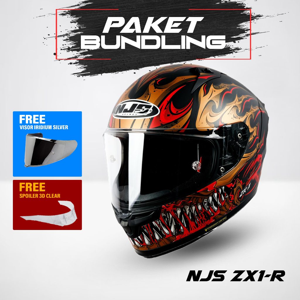 Njs ZX-1R BARONG Doff/ Glos HELMET NEWEST NJS HELMET ORI SNI | Shopee ...