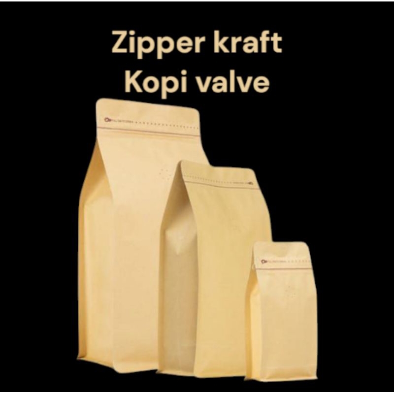 Standing Pouch Valve Coffee Kraft paper / Premium Kraft paper Coffee ...