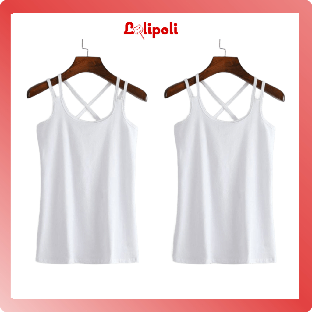 Lolipoli Sexy one-piece Cross Triangle Sexy Women's push-up Tank Top ...