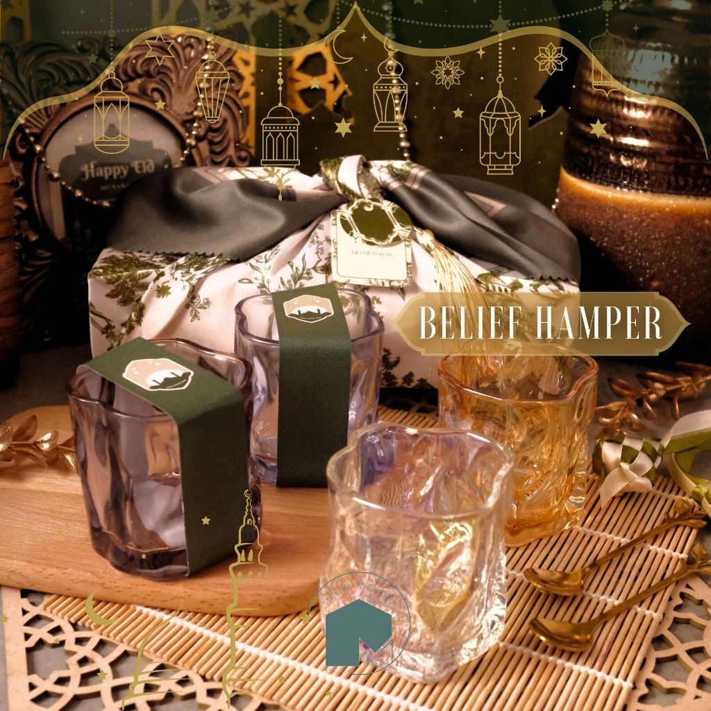 Eid hamper package premium parcel BELIEF tableware glass hamper ramadan ...
