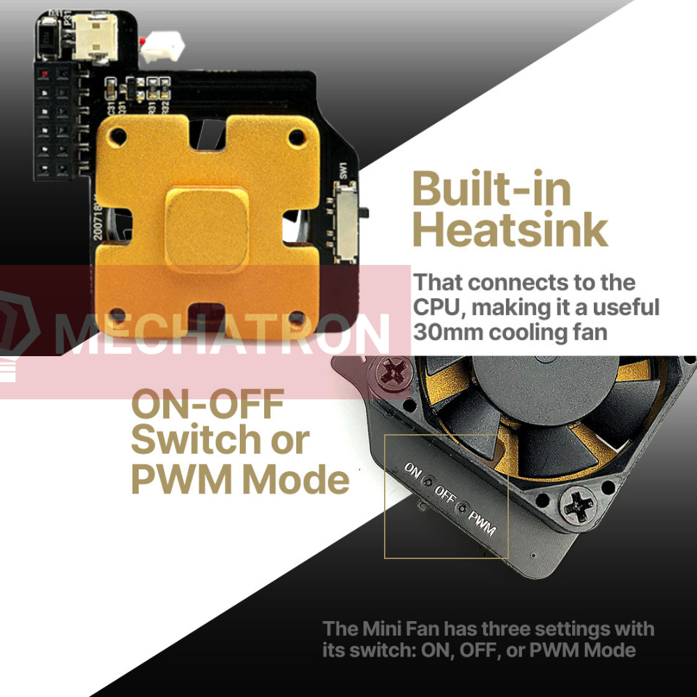 Argon Raspberry Pi 4 Mini Cooling Fan Hat PWM Speed Control GPIO Fan ...