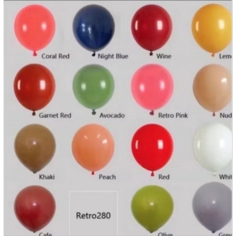 12 inch retro latex balloons per pack contains 100 pcs/content 50 pcs ...