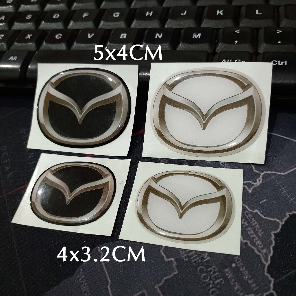 Mazda Car Logo Resin Embossed Sticker Small 3D Lycal Logo Sticker Unit ...