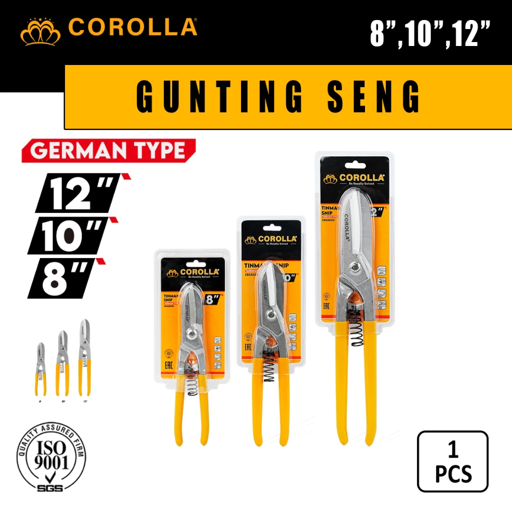 COROLLA ZINC SCISSORS model GERMANY TYPE TINMAN'S SNIP 8 inch/10 inch ...